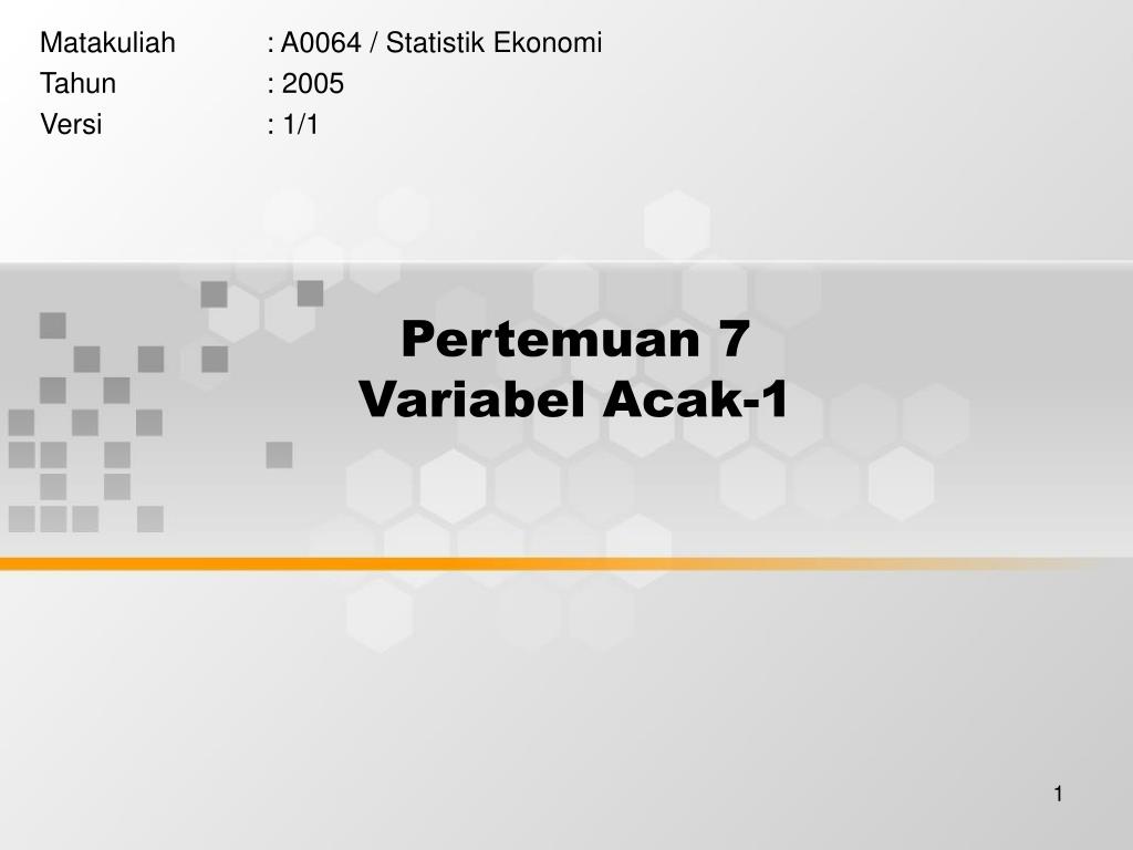 PPT - Pertemuan 7 Variabel Acak-1 PowerPoint Presentation, free ...