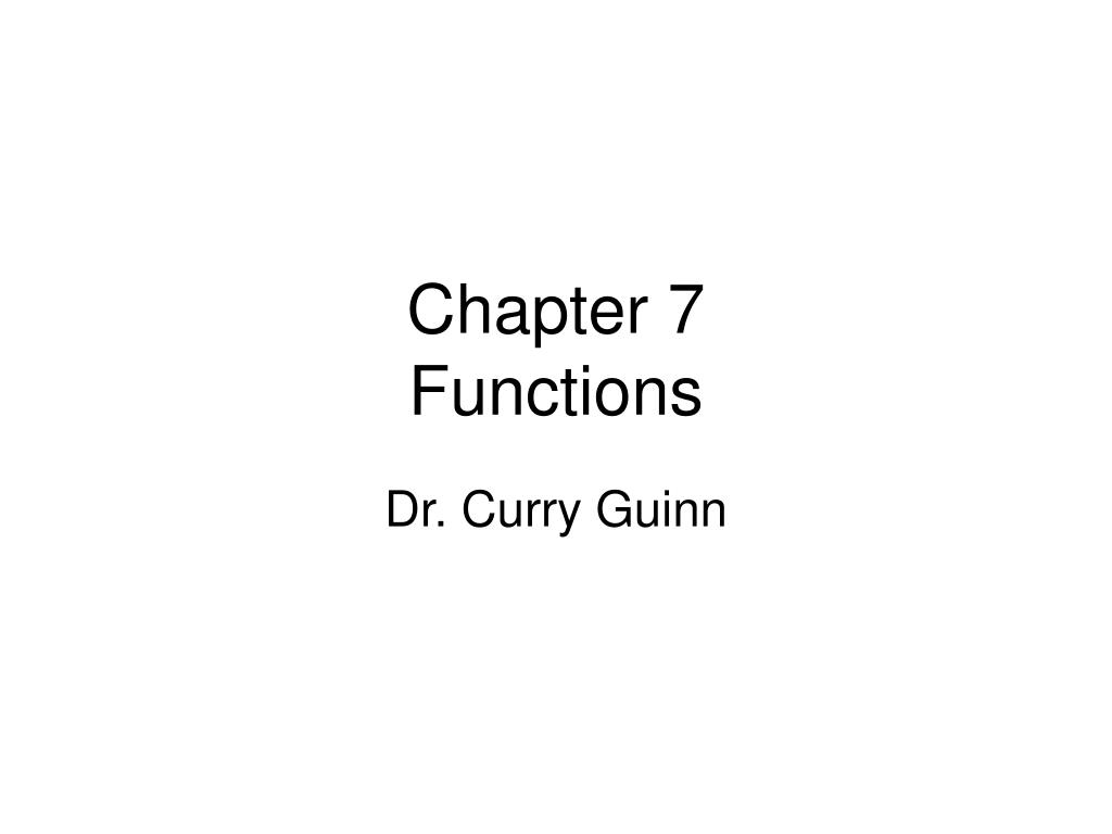 PPT - Chapter 7 Functions PowerPoint Presentation, free download - ID ...