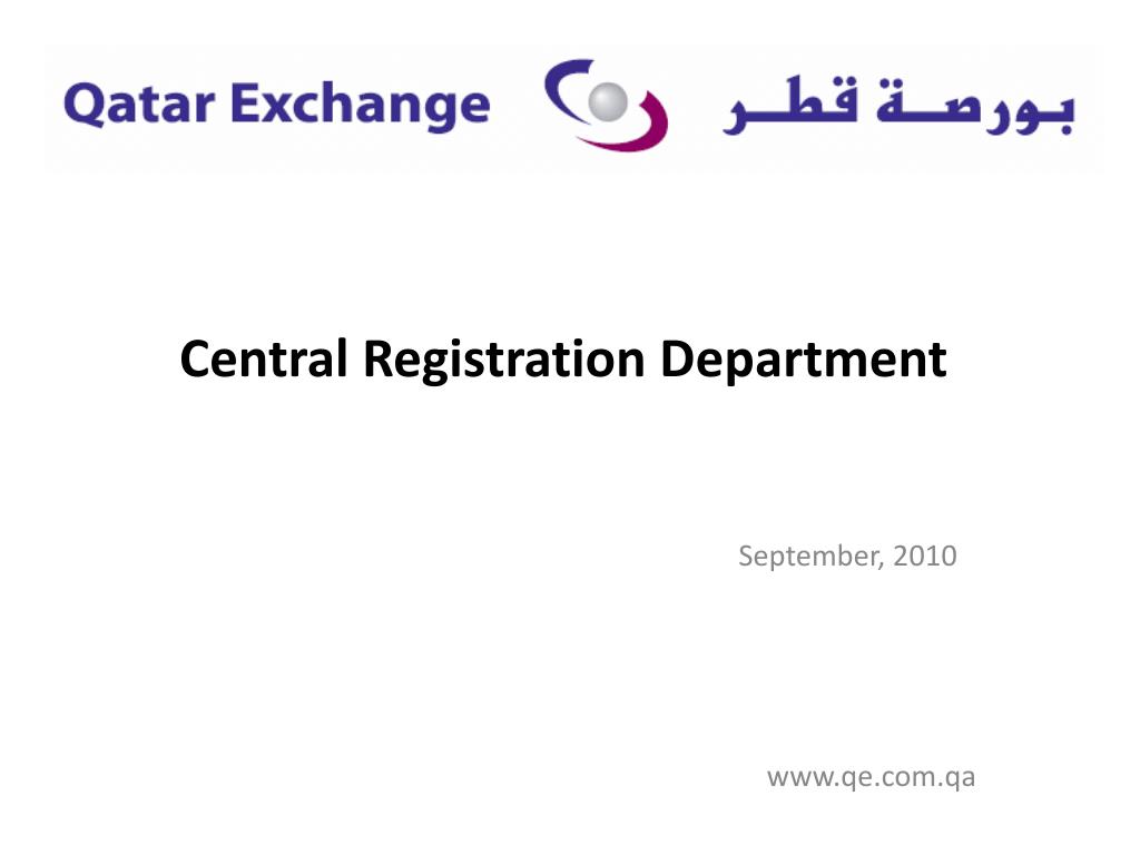 PPT - Central Registration Department PowerPoint Presentation, free ...