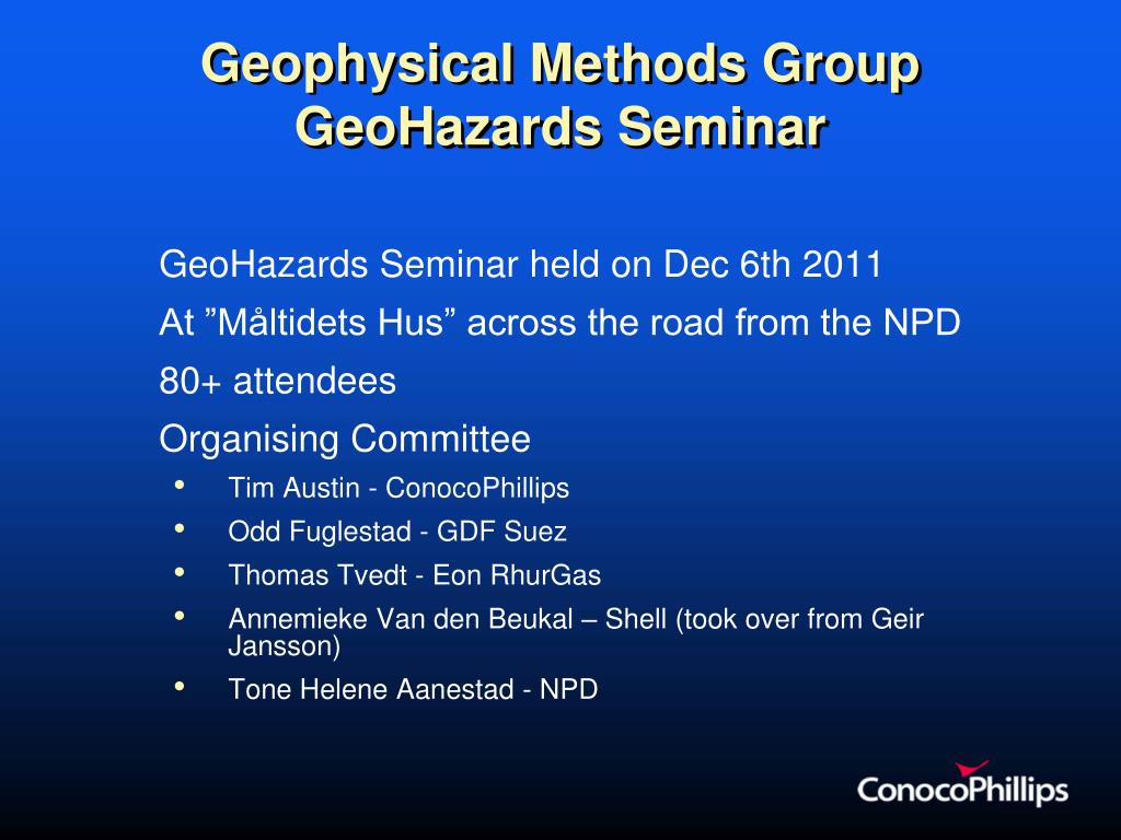 PPT - Geophysical Methods Group GeoHazards Seminar PowerPoint ...