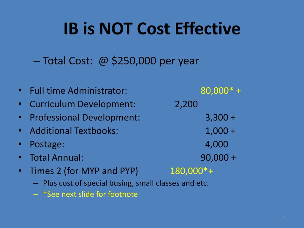 PPT - IB is NOT Cost Effective PowerPoint Presentation, free download ...