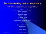 PPT - Decision making under uncertainty PowerPoint Presentation, free ...