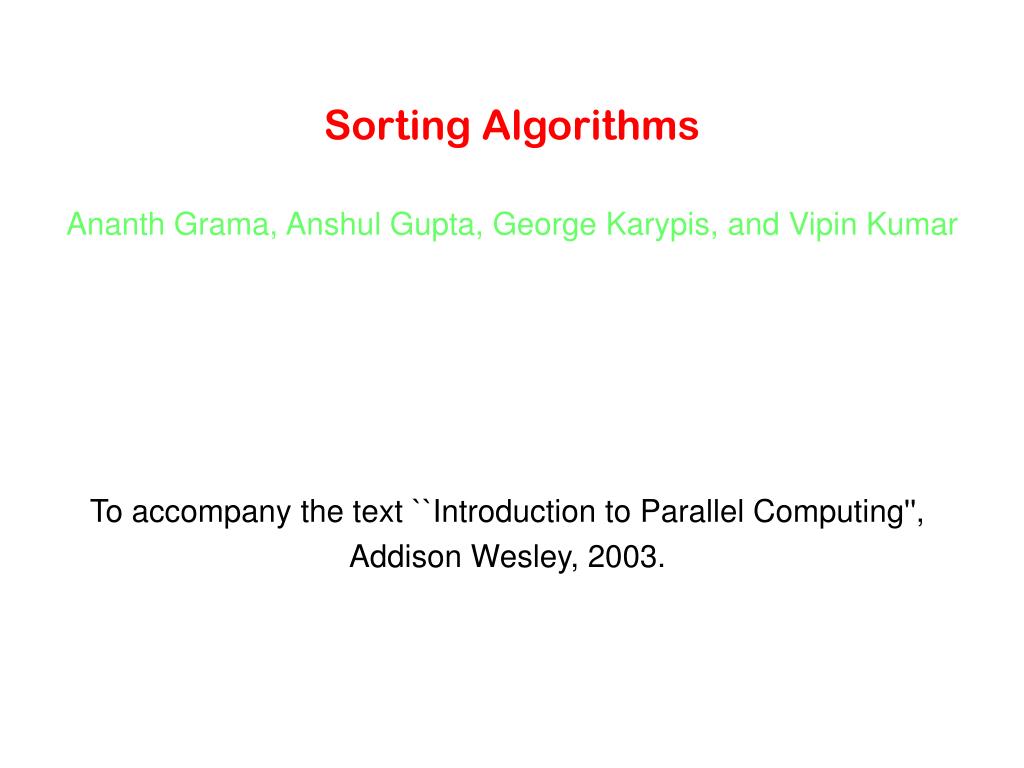 PPT - Sorting Algorithms PowerPoint Presentation, free download - ID ...