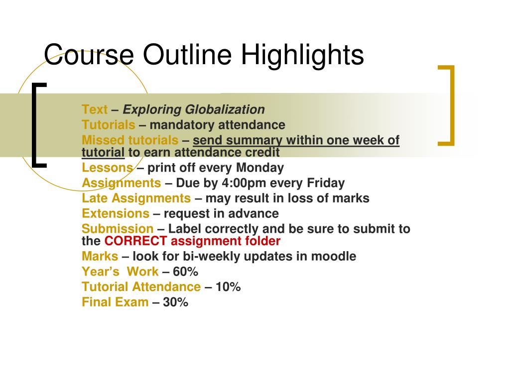 PPT - Course Outline Highlights PowerPoint Presentation, free download ...