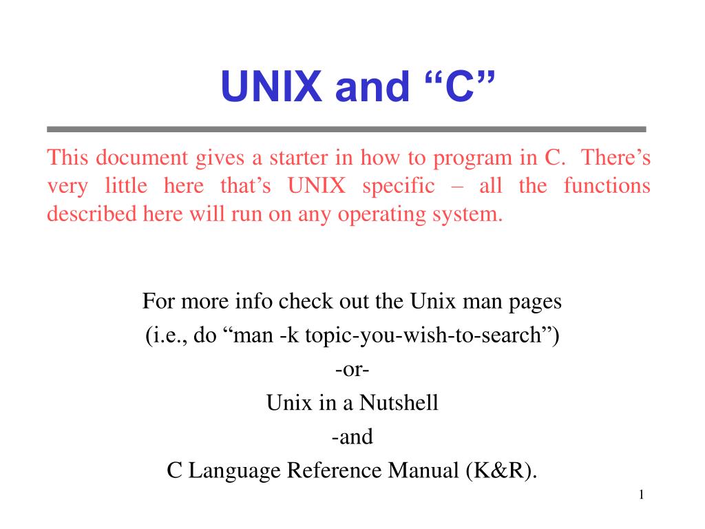 PPT - UNIX and “C” PowerPoint Presentation, free download - ID:3026939