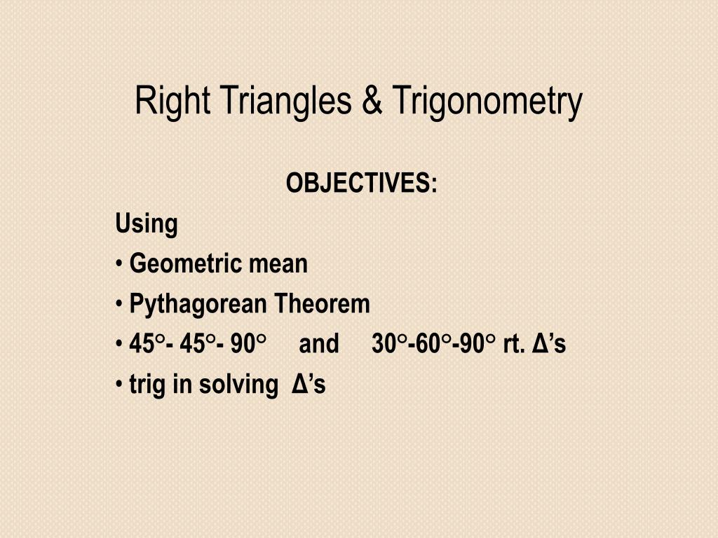 PPT - Right Triangles & Trigonometry PowerPoint Presentation, free ...