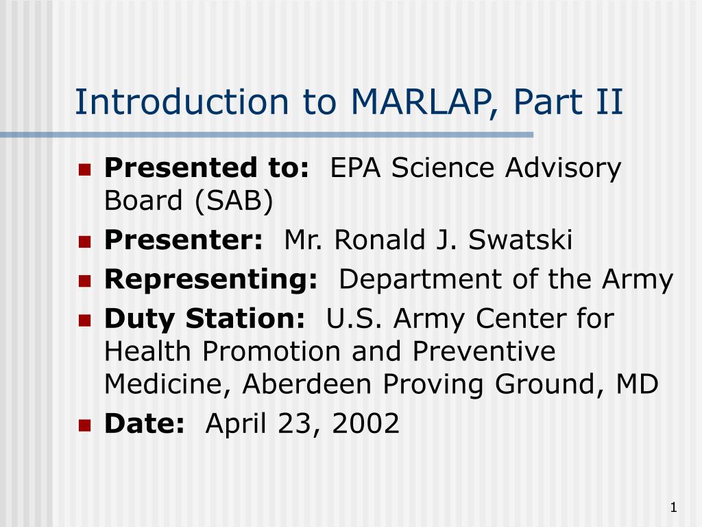 PPT - Introduction to MARLAP, Part II PowerPoint Presentation, free ...