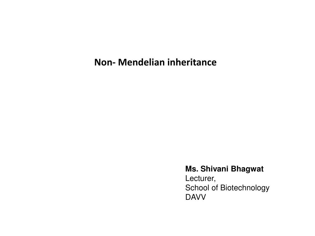 PPT - Non- Mendelian inheritance PowerPoint Presentation, free download ...