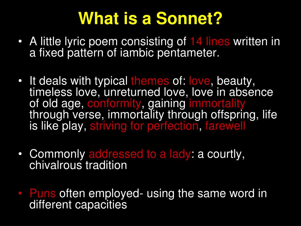 PPT - What is a Sonnet? PowerPoint Presentation, free download - ID:3036932