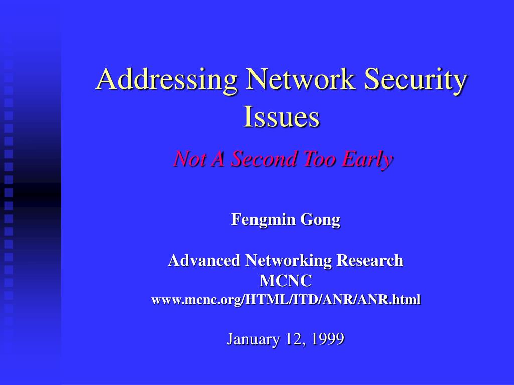 PPT - Addressing Network Security Issues PowerPoint Presentation, free ...