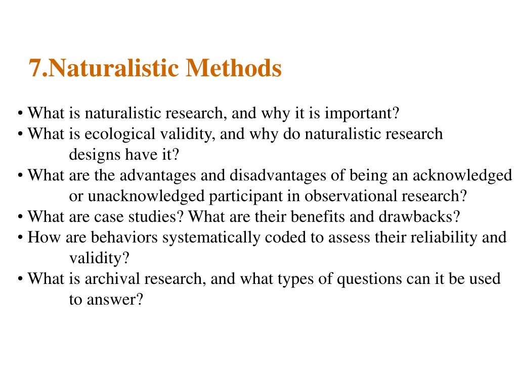 PPT - 7.Naturalistic Methods PowerPoint Presentation, free download ...