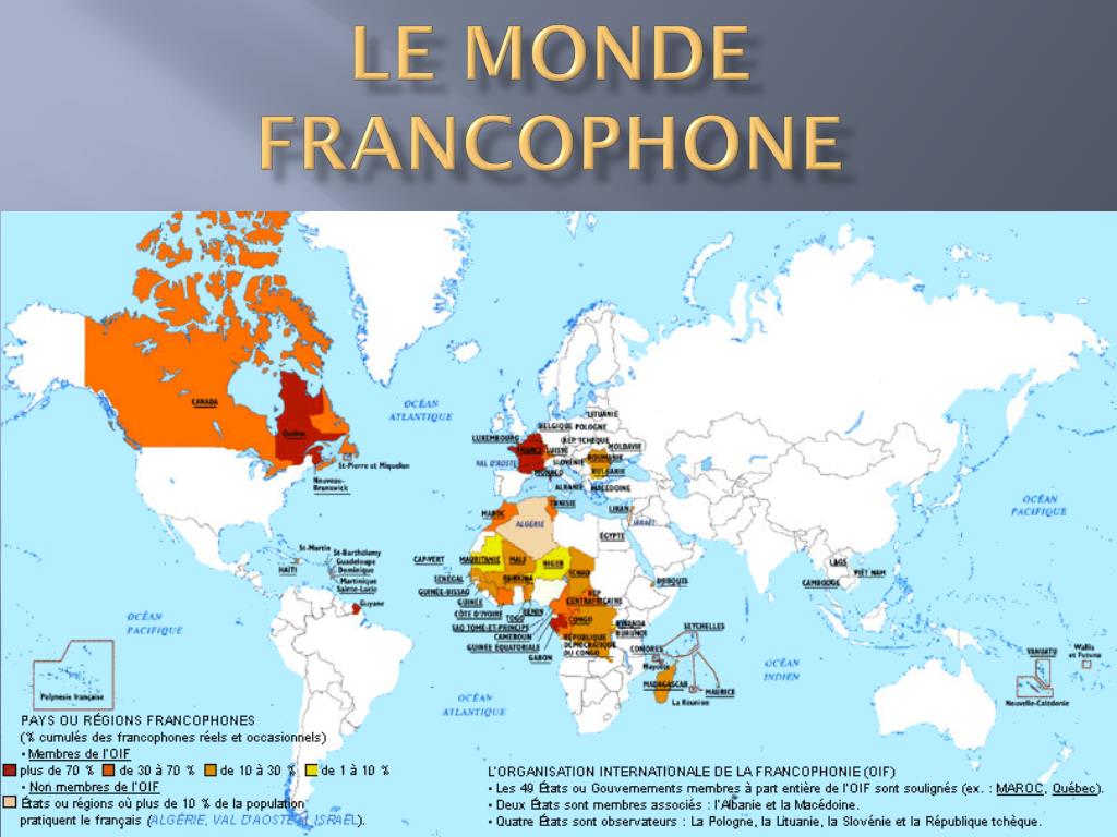 PPT - Le monde francophone PowerPoint Presentation, free download - ID ...