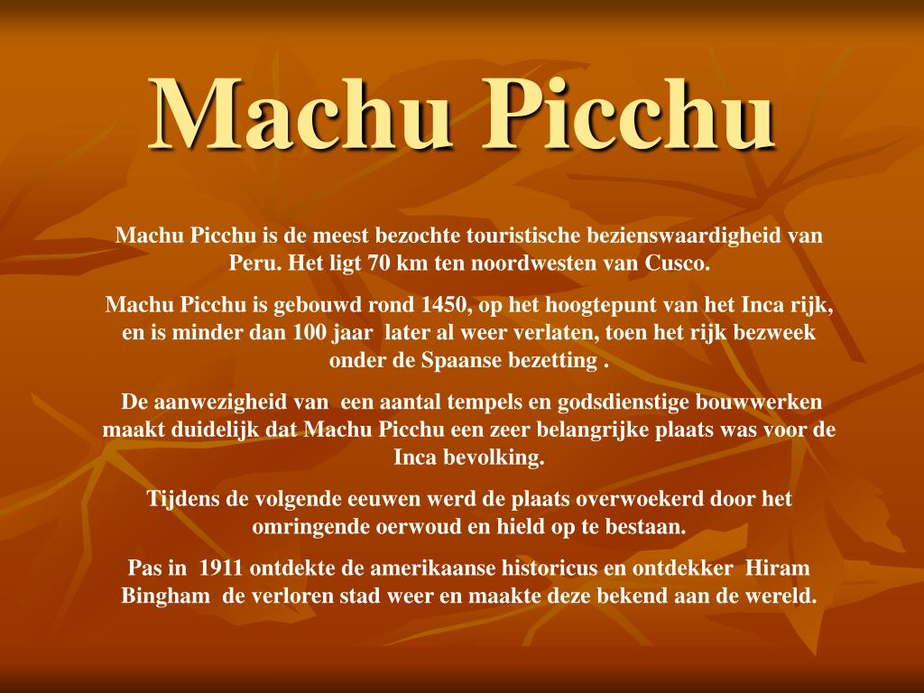 PPT - Machu Picchu PowerPoint Presentation, free download - ID:3045855