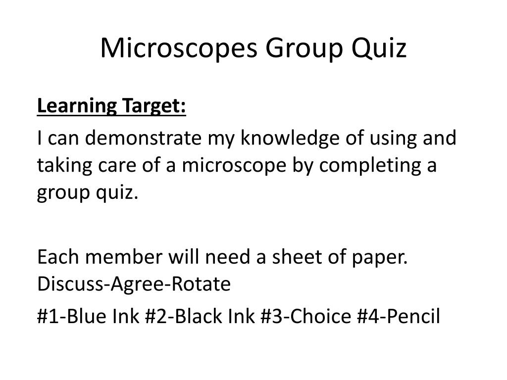 PPT - Mastering Microscope Skills: Group Quiz for Knowledge Assessment ...