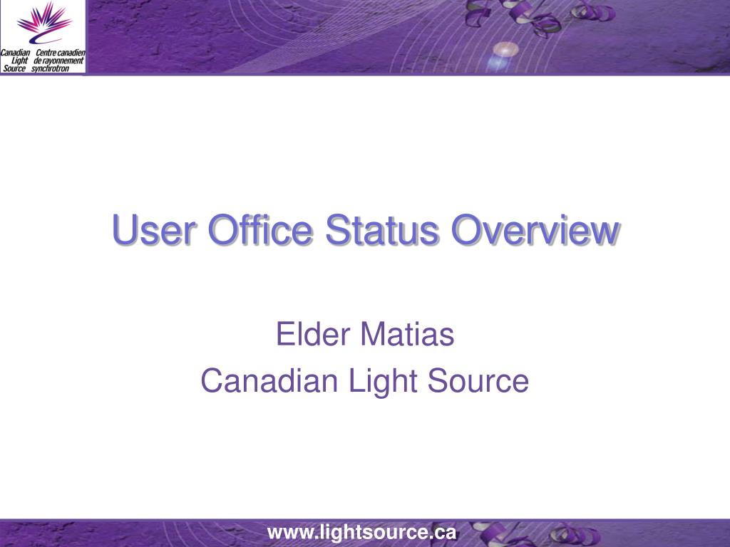 PPT - User Office Status Overview PowerPoint Presentation, free ...