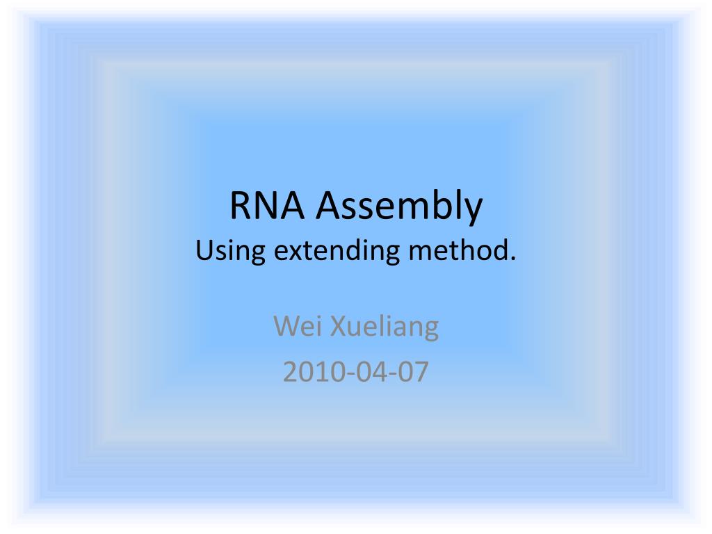 PPT - Advanced RNA Assembly Method with Extended Tag Overlaps ...