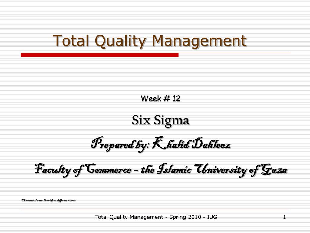 PPT - Total Quality Management PowerPoint Presentation, free download ...