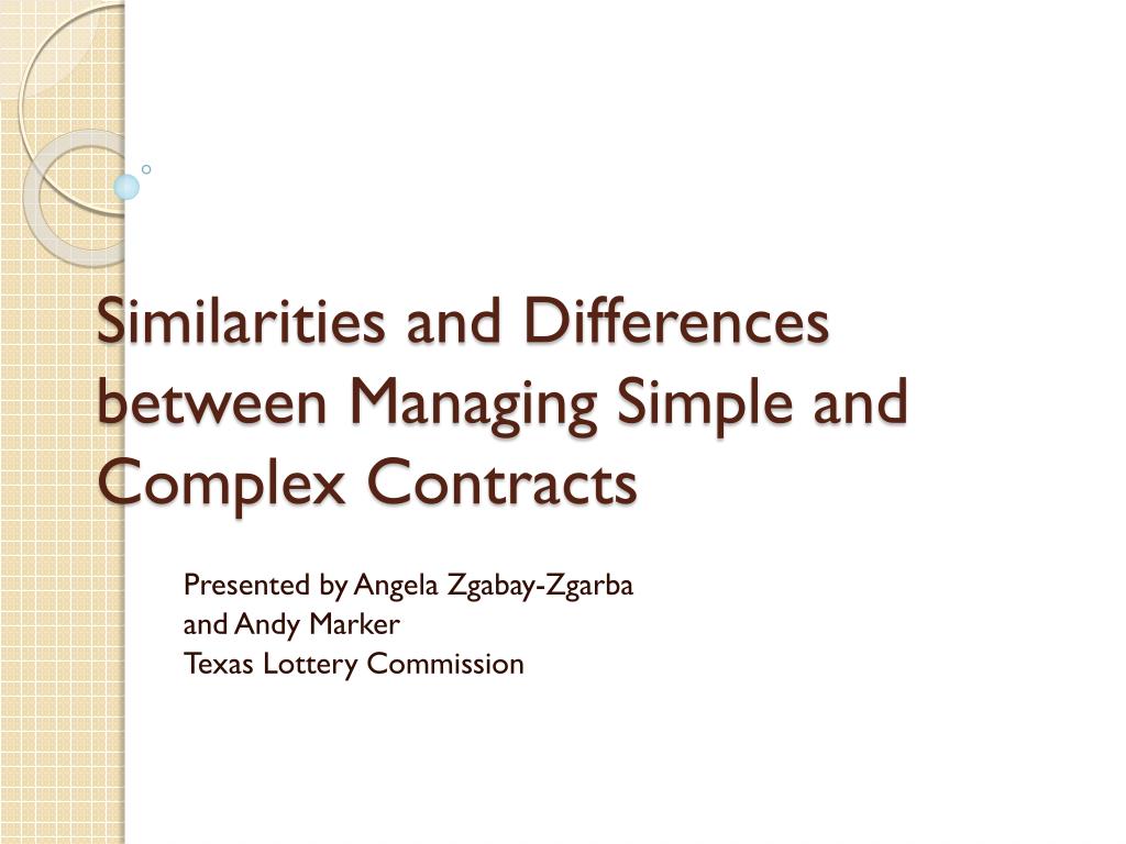 PPT - Similarities and Differences between Managing Simple and Complex ...