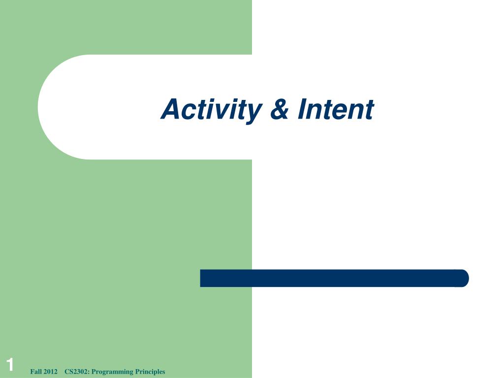PPT - Activity & Intent PowerPoint Presentation, free download - ID:3055629