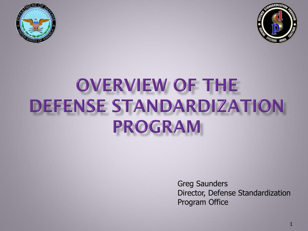 PPT - OVERVIEW OF THE Defense standardization Program PowerPoint ...
