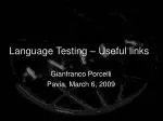 PPT - Language testing PowerPoint Presentation, free download - ID:2981486