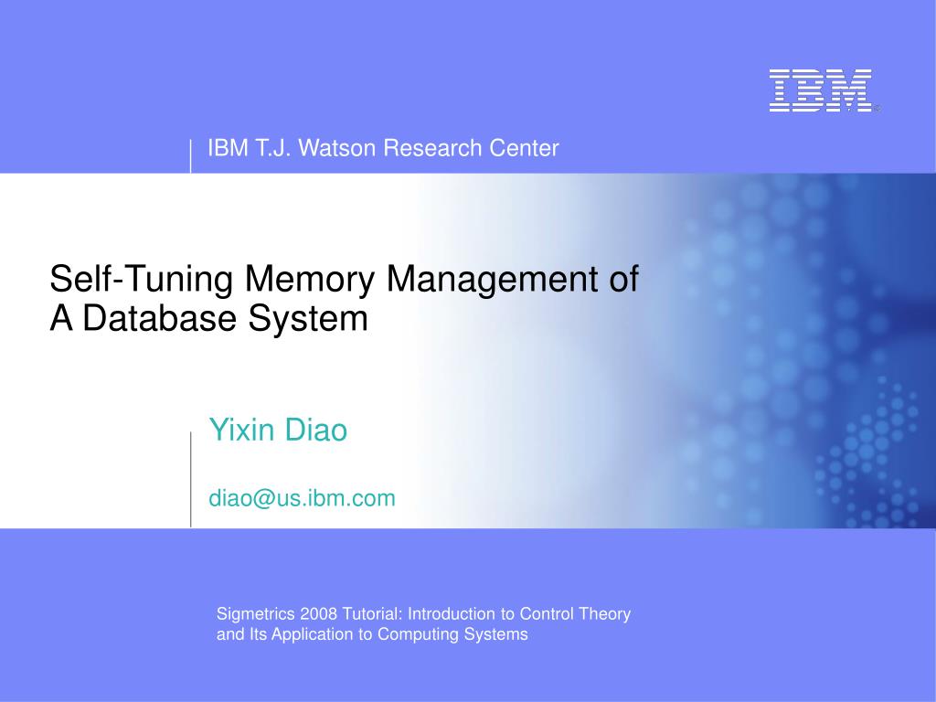 PPT - Self-Tuning Memory Management of A Database System PowerPoint ...