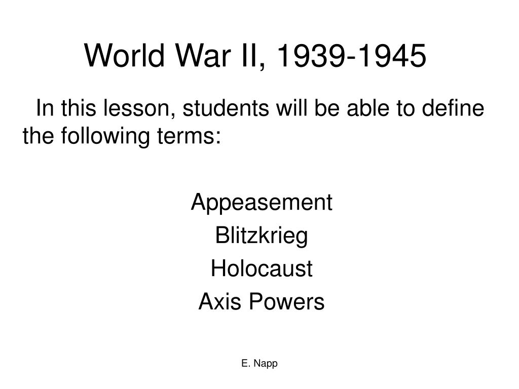 PPT - World War II, 1939-1945 PowerPoint Presentation, free download ...