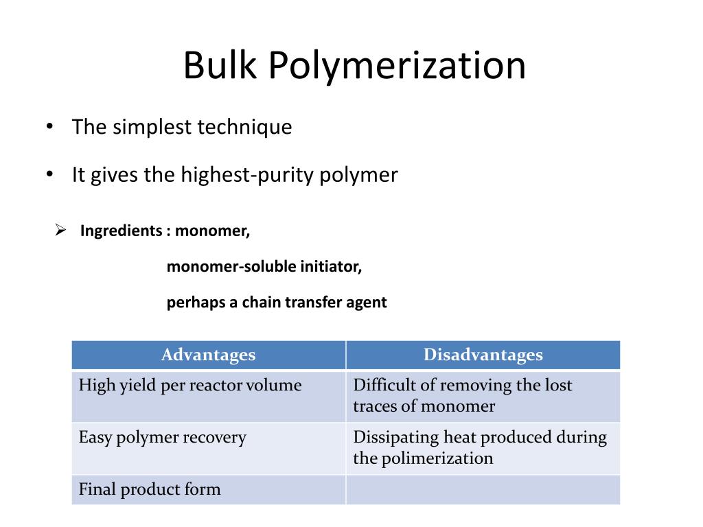 PPT - Bulk Polymerization PowerPoint Presentation, free download - ID ...