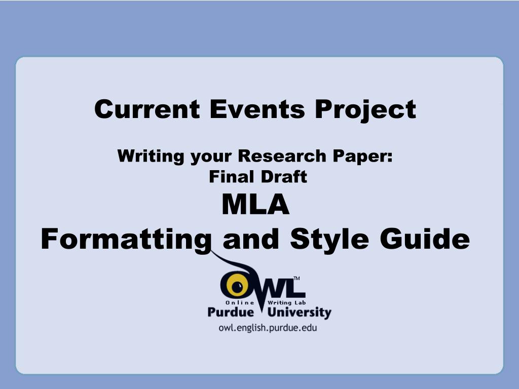 PPT - Current Events Project Writing your Research Paper: Final Draft ...
