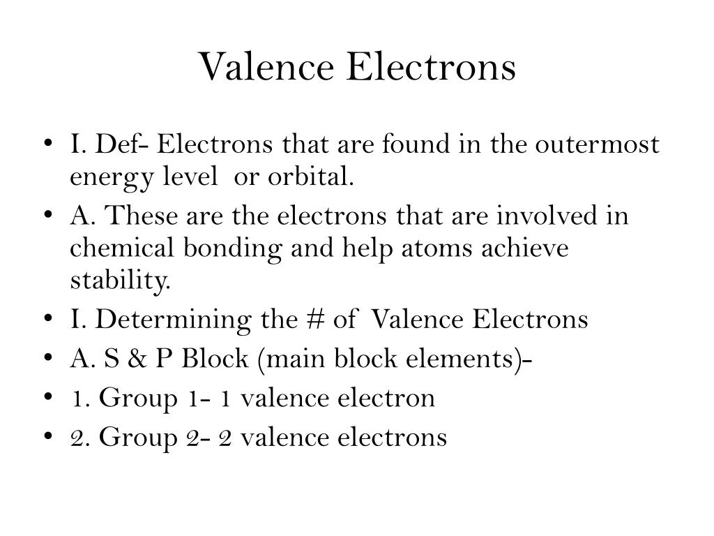 PPT - Valence Electrons PowerPoint Presentation, free download - ID:3064142
