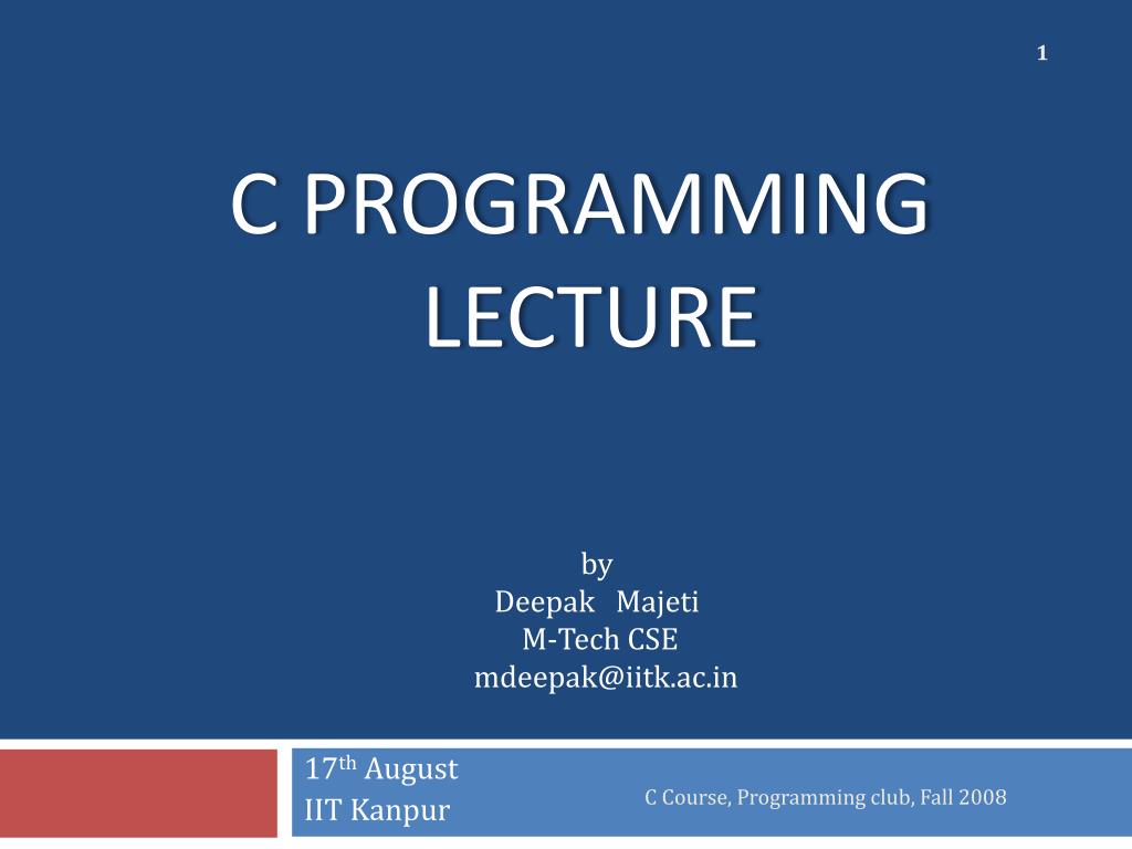 PPT - C Programming Lecture PowerPoint Presentation, free download - ID ...