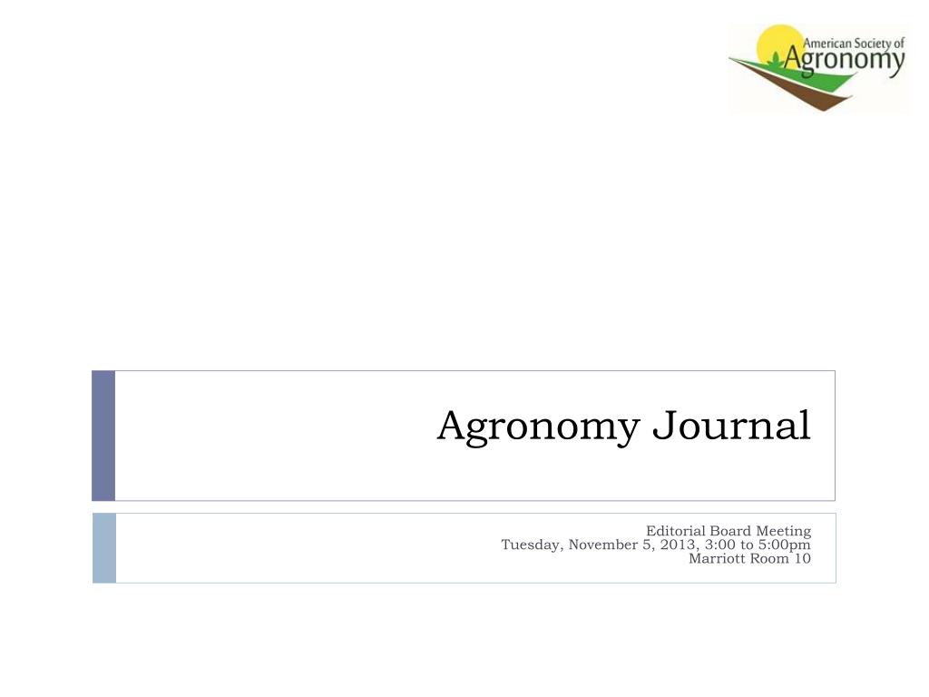 PPT - Agronomy Journal PowerPoint Presentation, free download - ID:3070075