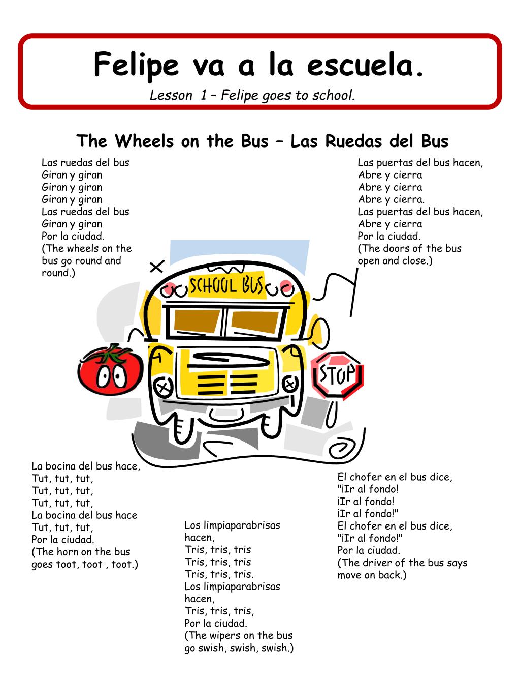 PPT - The Wheels on the Bus – Las Ruedas del Bus PowerPoint ...
