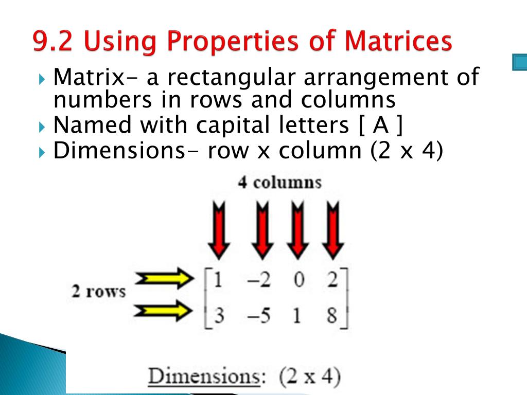 PPT - 9.2 Using Properties of Matrices PowerPoint Presentation, free ...