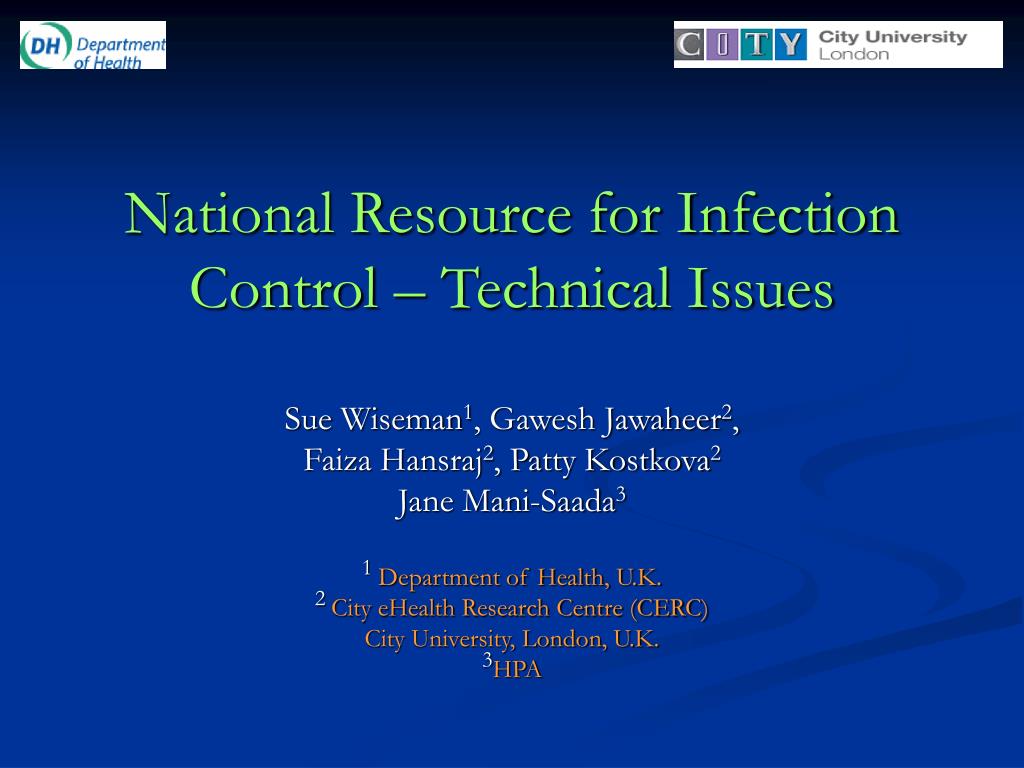 PPT - National Resource for Infection Control – Technical Issues ...