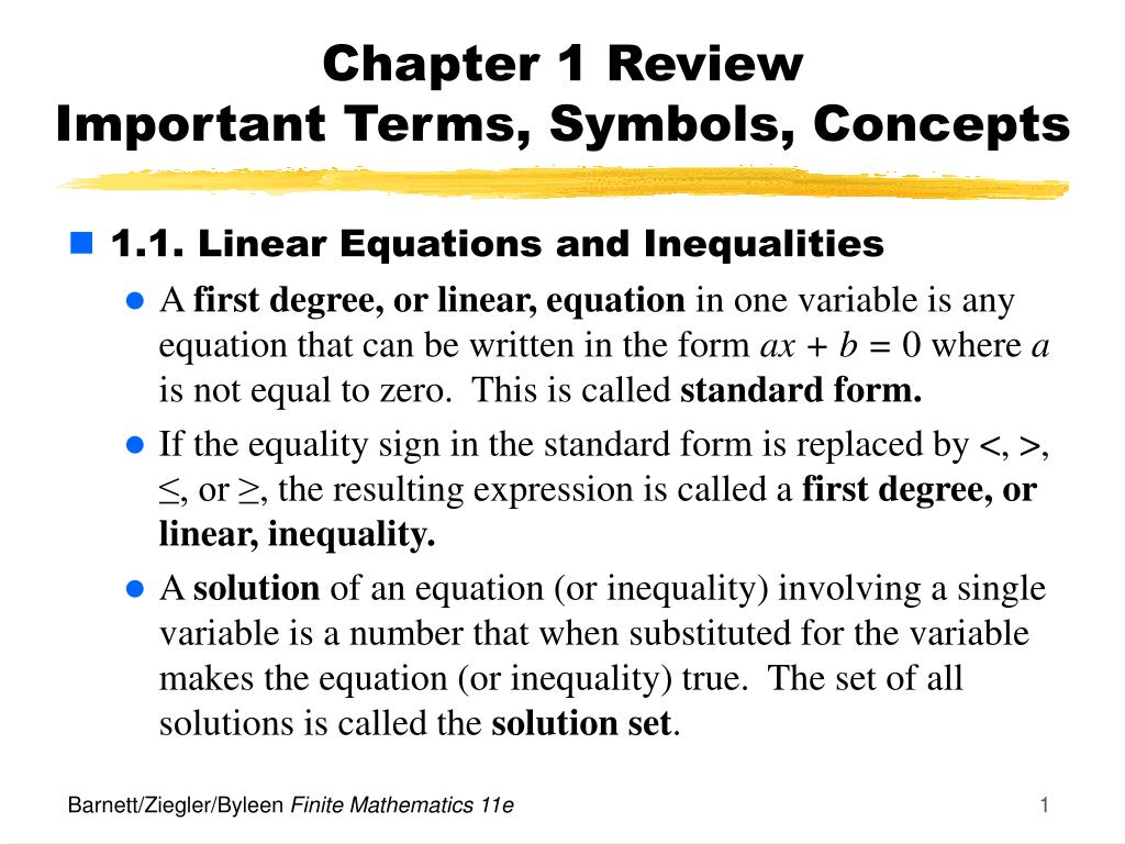 PPT - Chapter 1 Review Important Terms, Symbols, Concepts PowerPoint ...