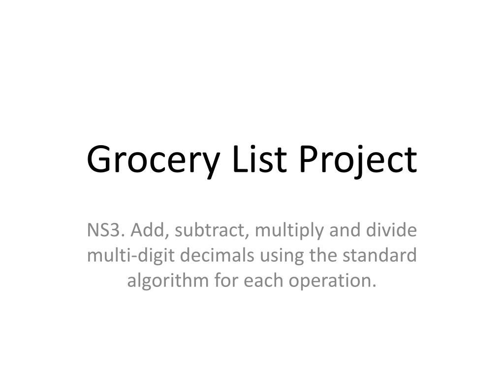 PPT - Grocery List Project PowerPoint Presentation, free download - ID ...