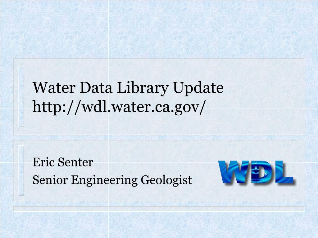 PPT - Water Data Library Update: Enhanced Hydrologic Data Access ...