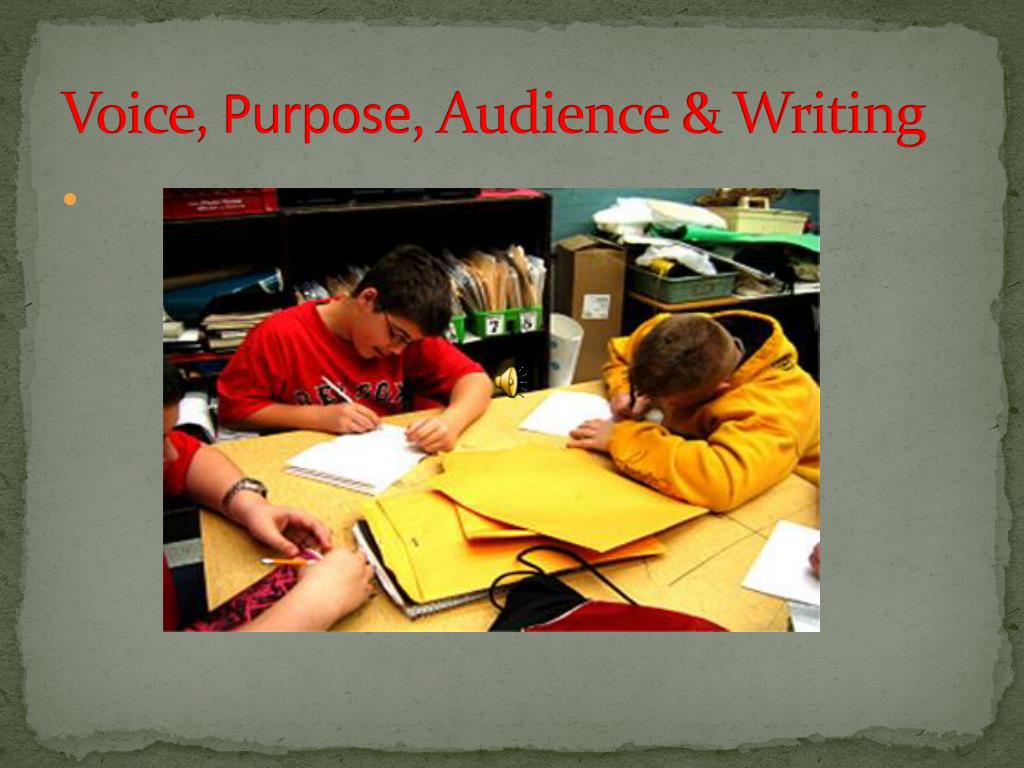 PPT - Voice, Purpose , Audience & Writing PowerPoint Presentation, free ...