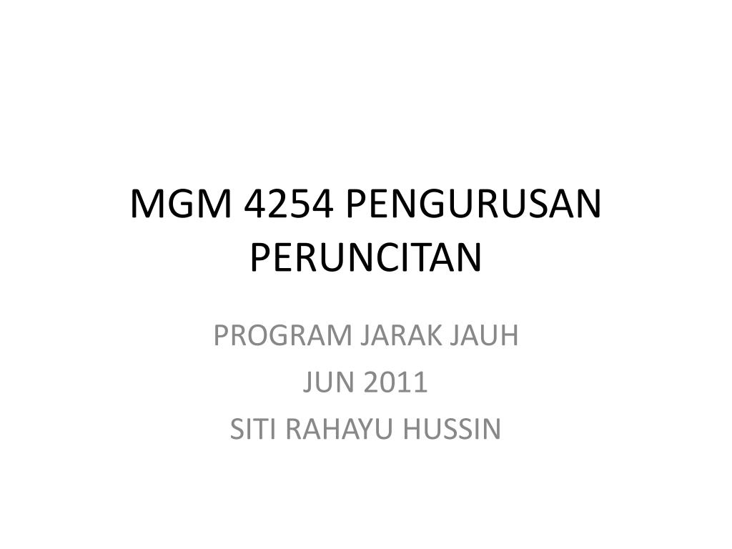 PPT - MGM 4254 PENGURUSAN PERUNCITAN PowerPoint Presentation, free ...