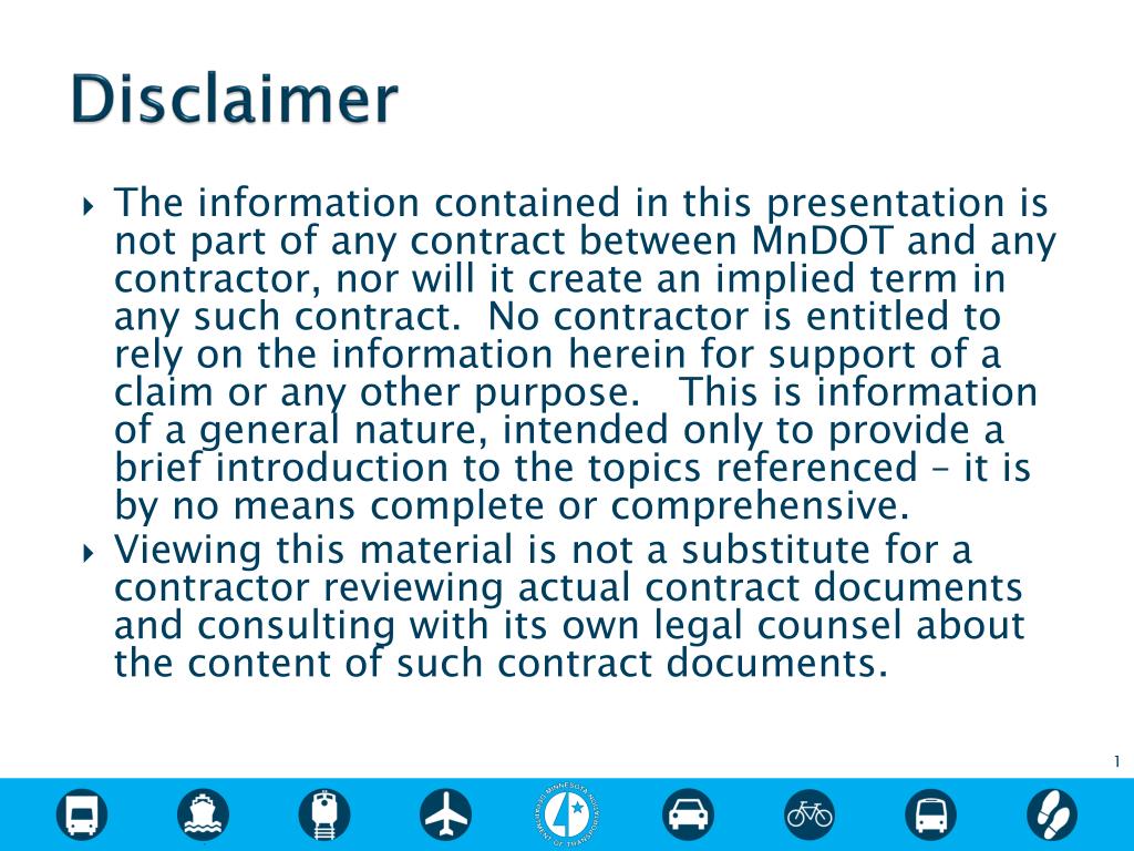 PPT - Disclaimer PowerPoint Presentation, free download - ID:3088817