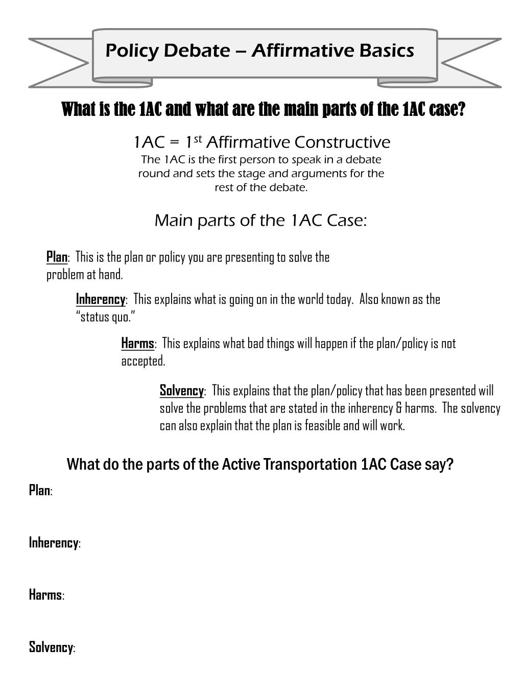PPT - Policy Debate – Affirmative Basics PowerPoint Presentation, free ...