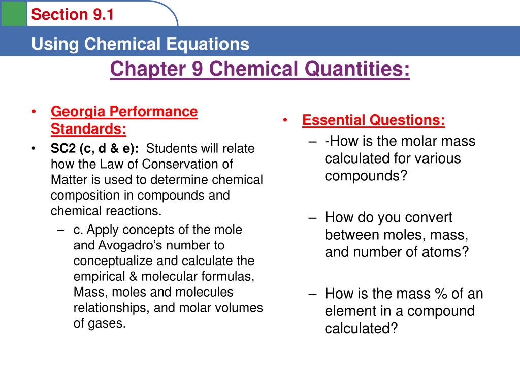 PPT - Understanding the Law of Conservation of Matter and Molar ...
