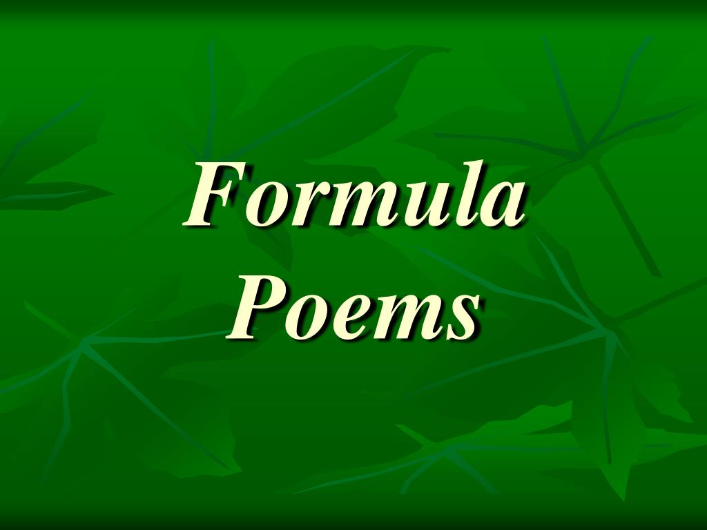 PPT - Formula Poems PowerPoint Presentation, free download - ID:3093650