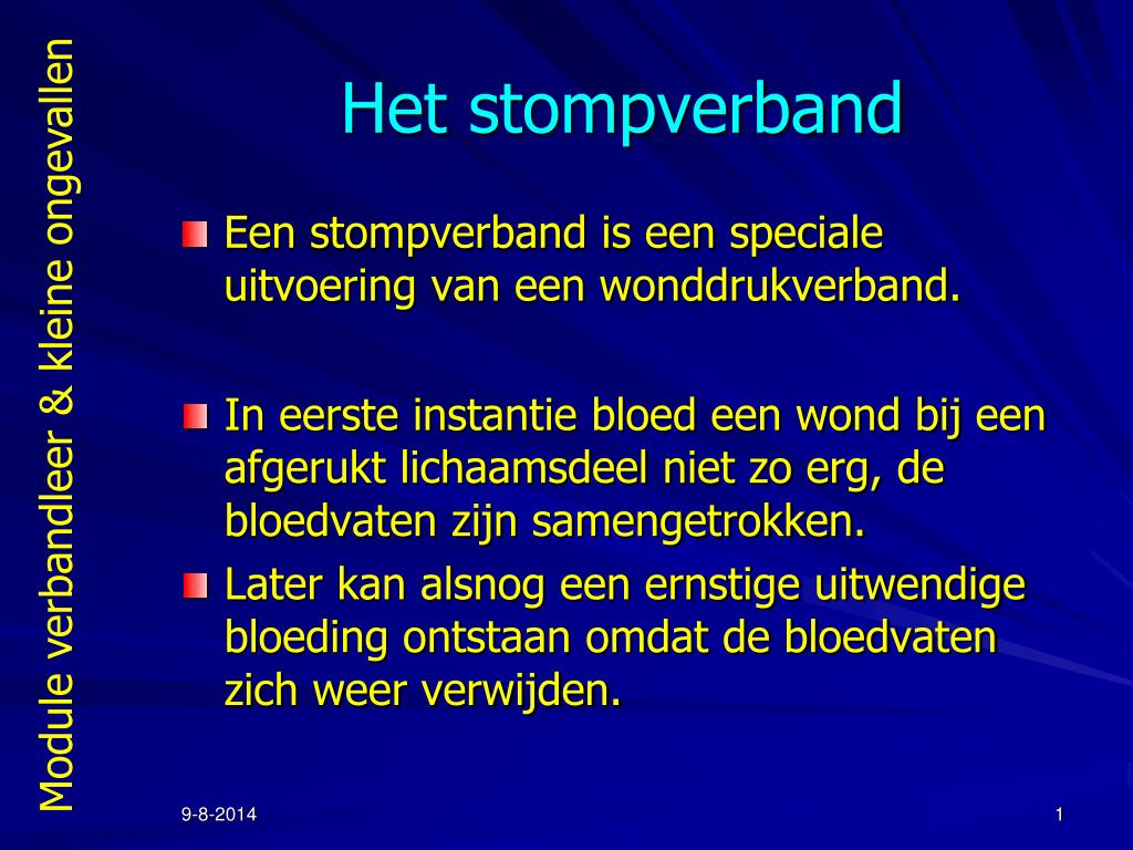 PPT - Het stompverband PowerPoint Presentation, free download - ID:3095245