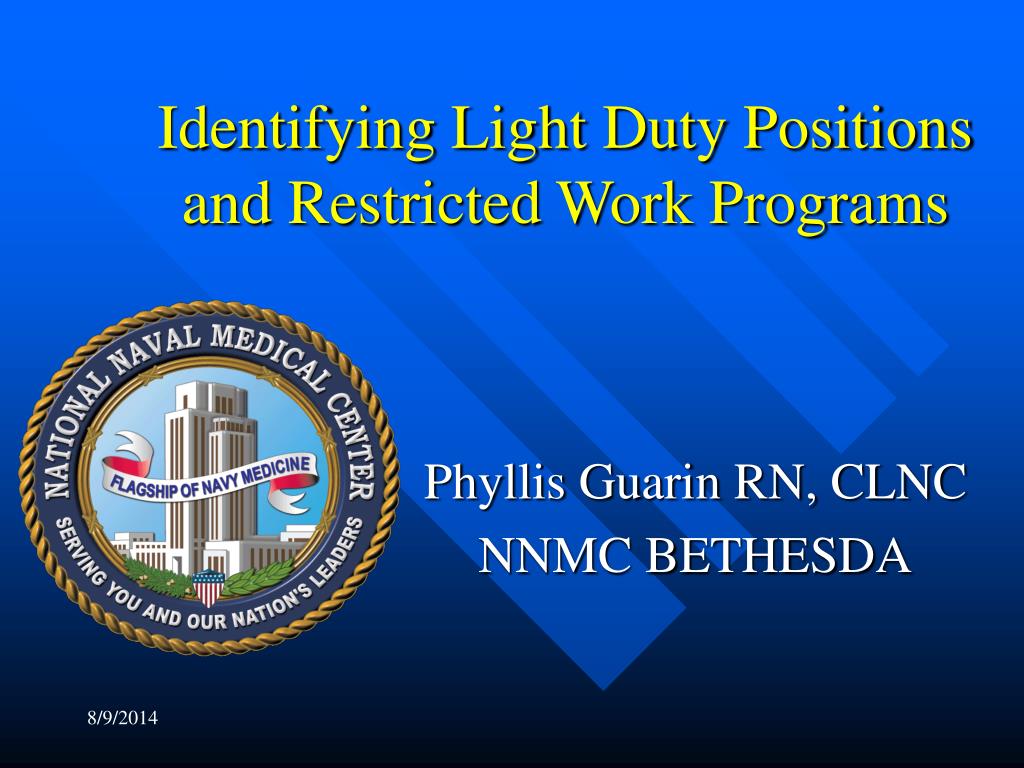 PPT - Identifying Light Duty Positions and Restricted Work Programs ...