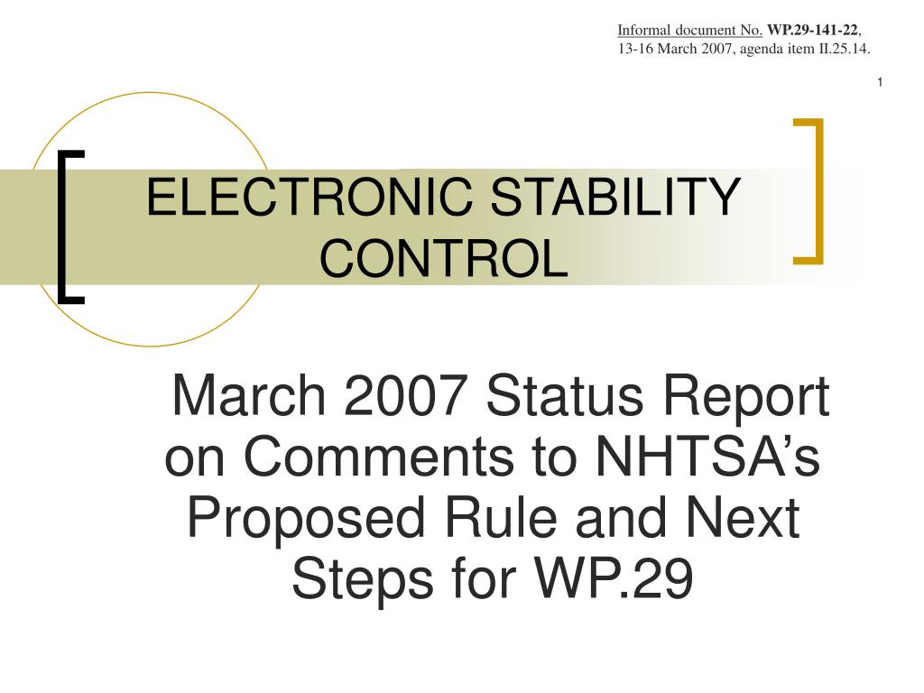 PPT - ELECTRONIC STABILITY CONTROL PowerPoint Presentation, free ...