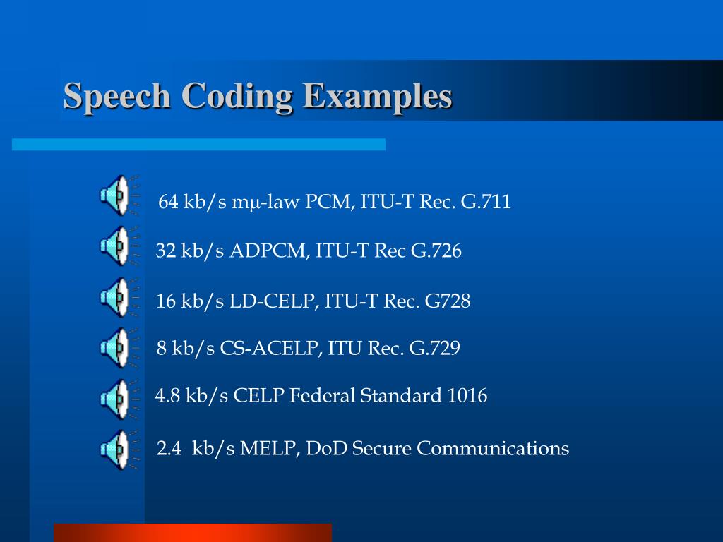 PPT - Speech Coding Examples PowerPoint Presentation, free download ...