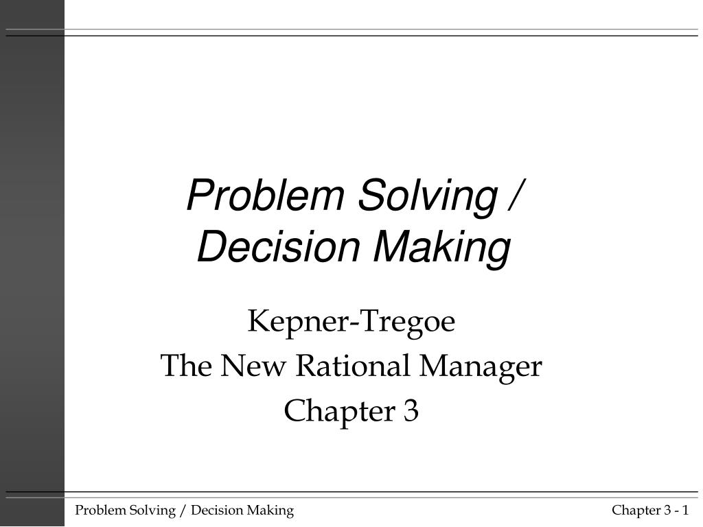 PPT - Problem Solving / Decision Making PowerPoint Presentation, free ...