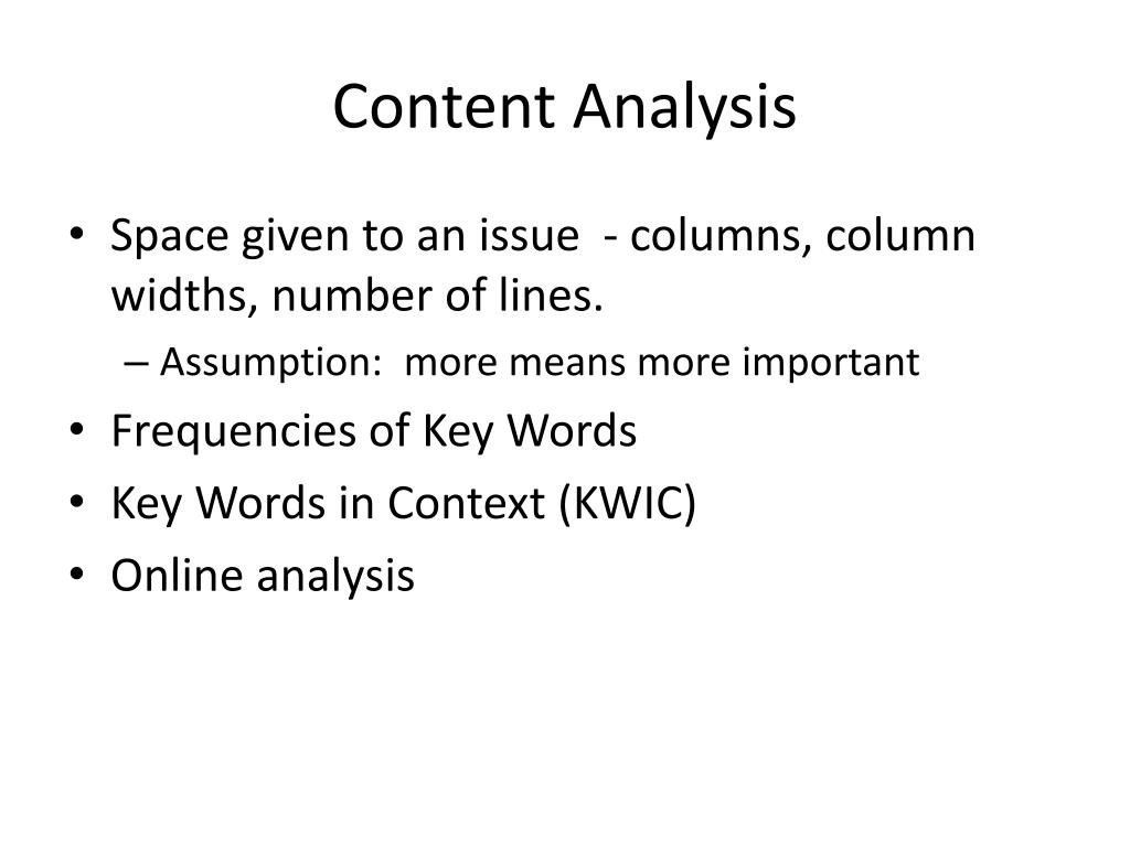 PPT - Content Analysis PowerPoint Presentation, free download - ID:3102383